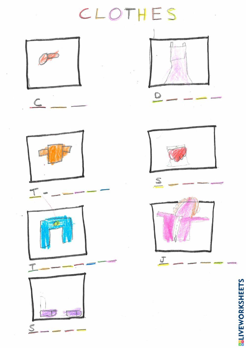 Clothes | Free Interactive Worksheets | 59763