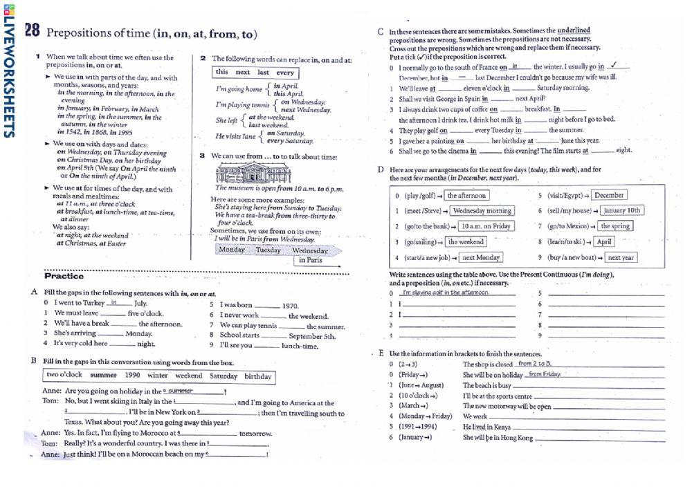 Retaking 1º Eso 2 Worksheet Live Worksheets