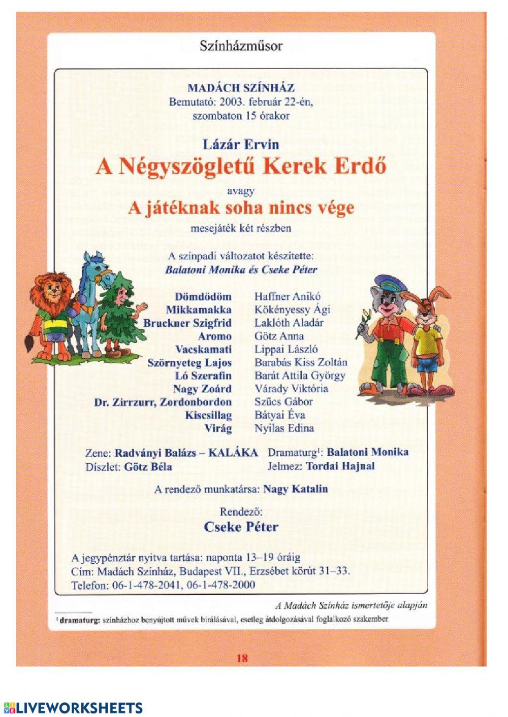 A négyszögletű kerek erdő - Plakát 5411701 | eszterjucus