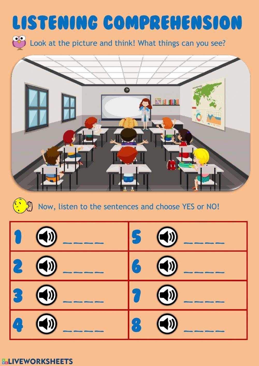 Classroom Descr… | Free Interactive Worksheets | 64369