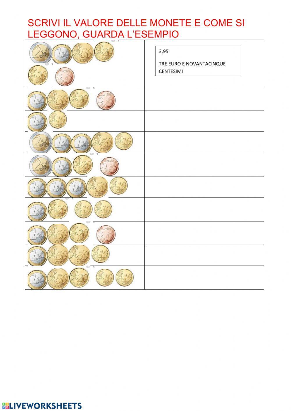 Euro | Free Interactive Worksheets | 64465