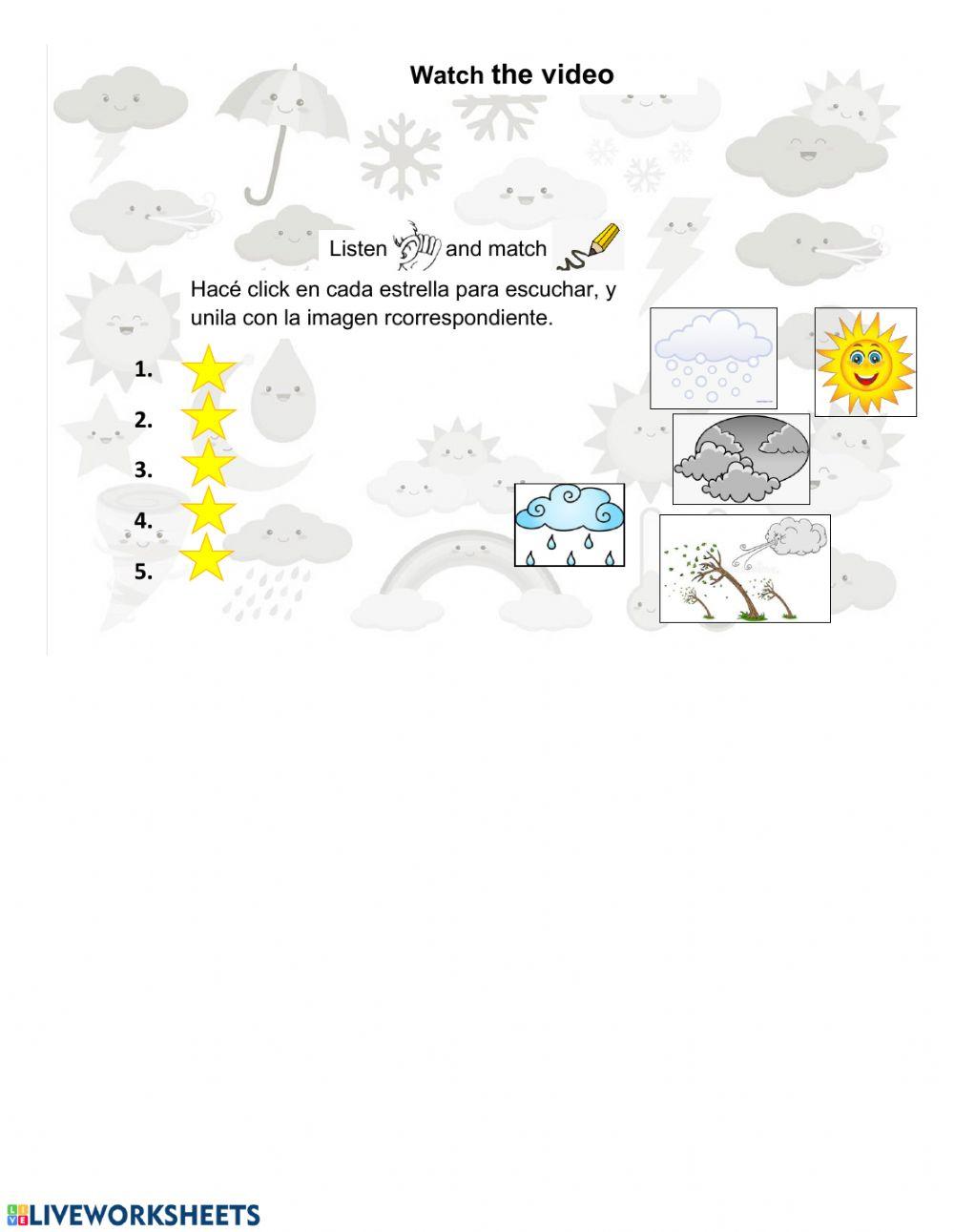 Weather interactive exercise for Kinder 3 | Live Worksheets