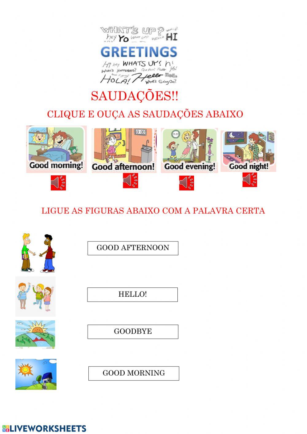 Greetings online worksheet for Grade 1 | Live Worksheets