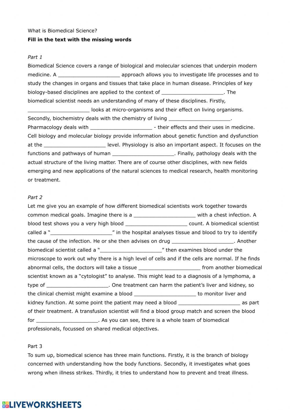 65667 | What is biomedical science? | silviaminardi