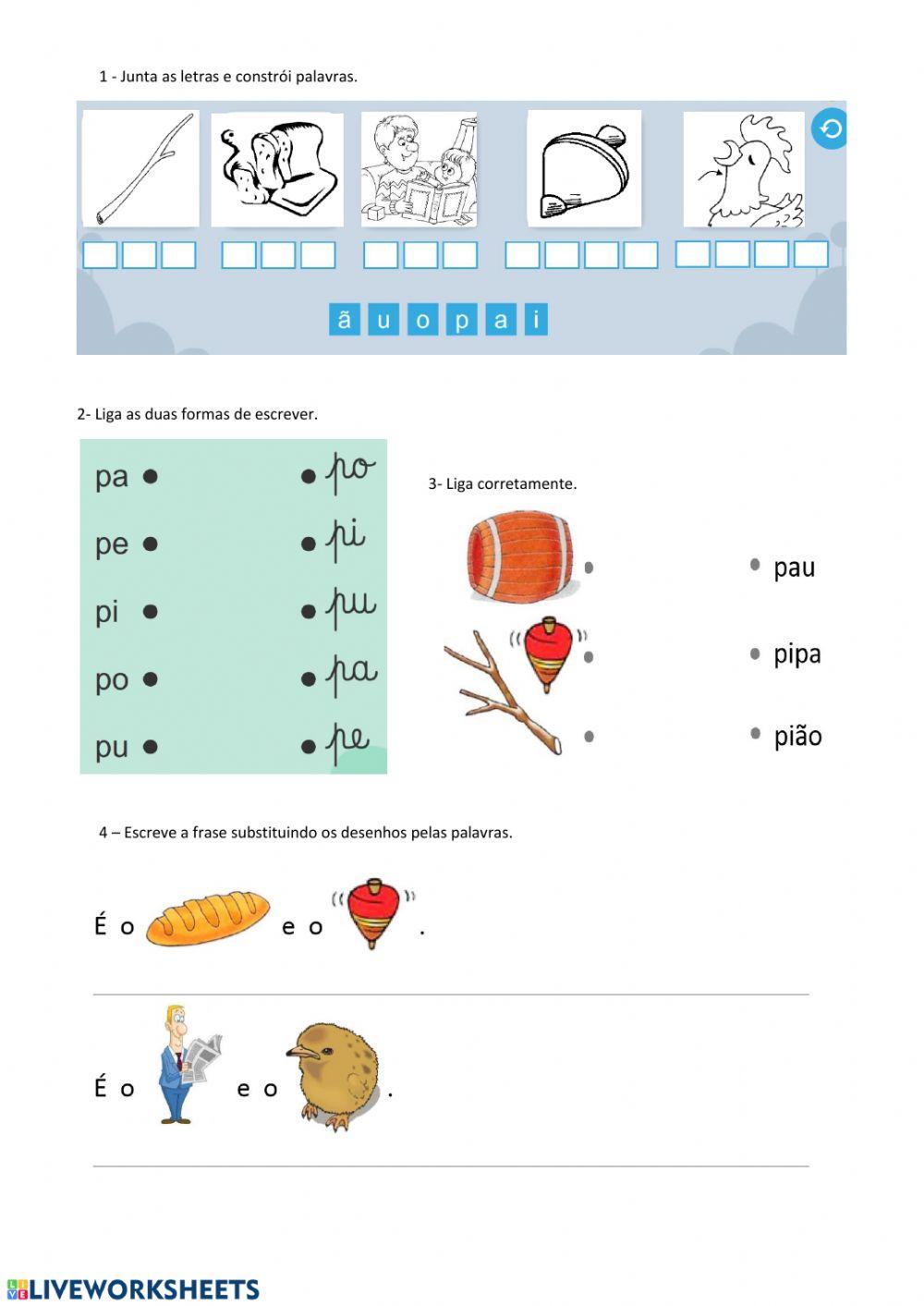 Letra P worksheet | Live Worksheets