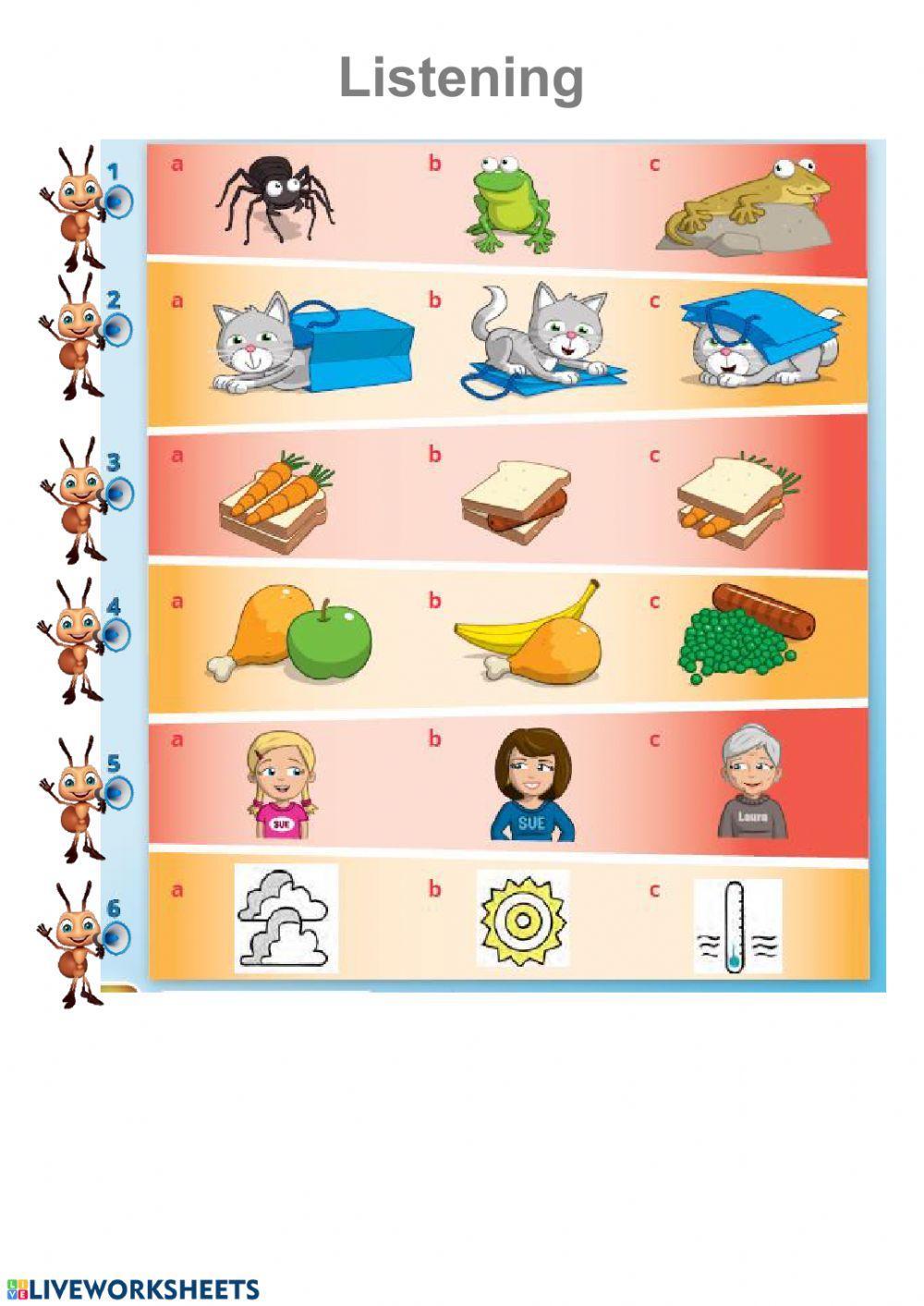 Listening free online worksheet | Live Worksheets
