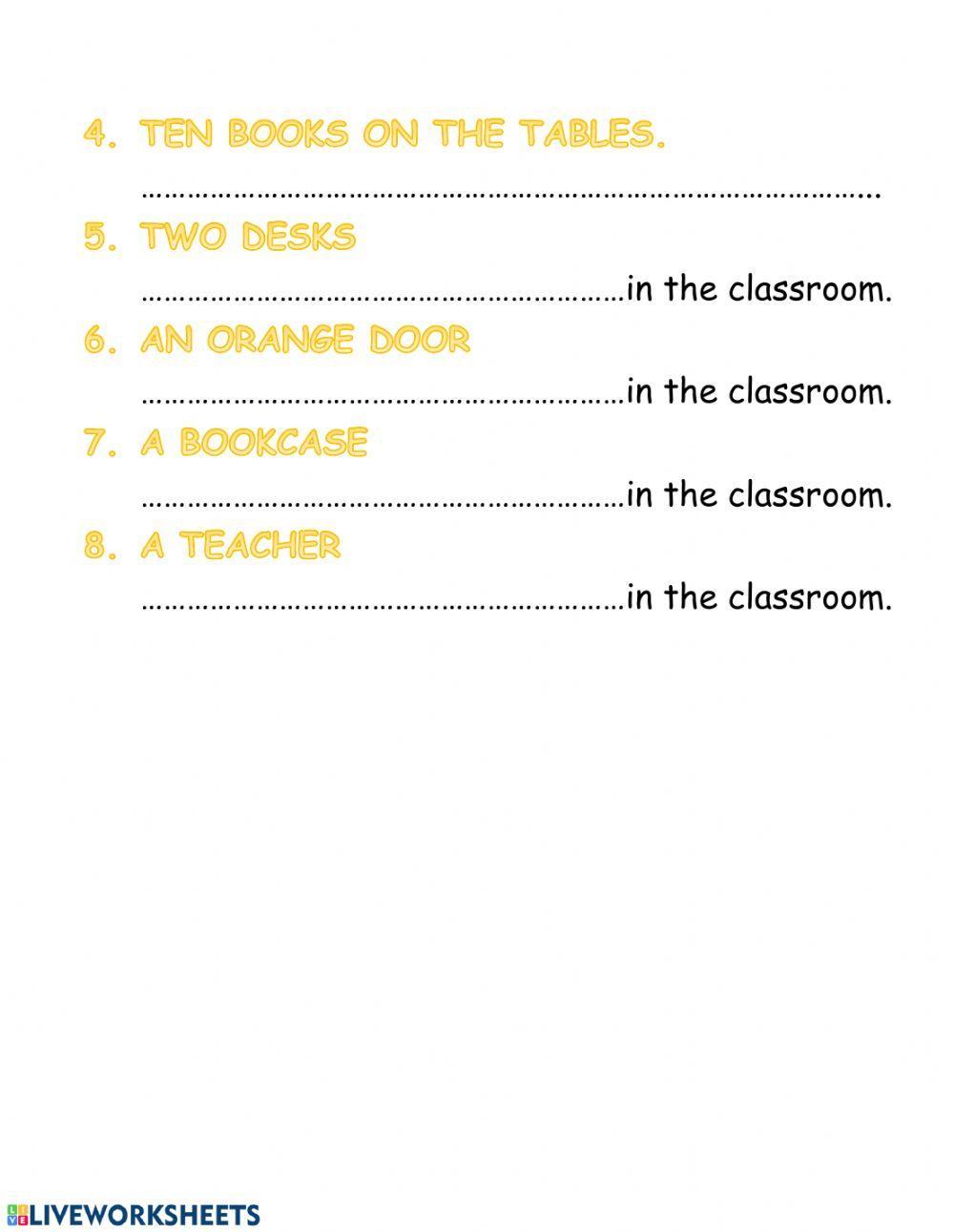 In the classroom | Free Interactive Worksheets | 66910