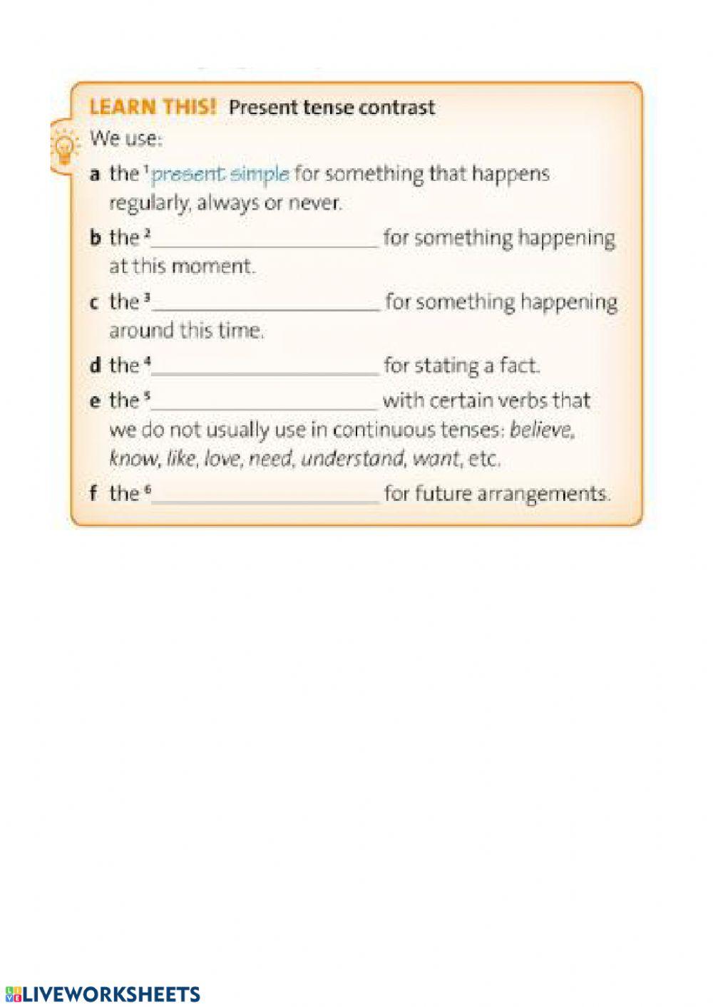 Present Simple-Present Continuous Rule 2414 | Yevgeniya