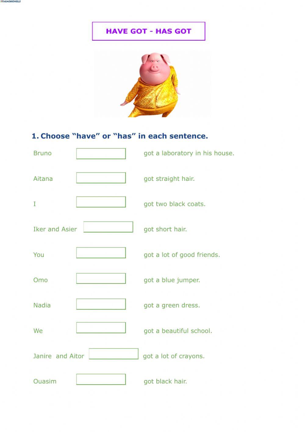 Have Got - Has Got activity | Live Worksheets