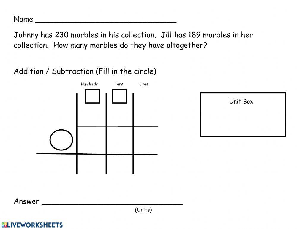 3 digit word problem 2407 | dceriel | Live Worksheets