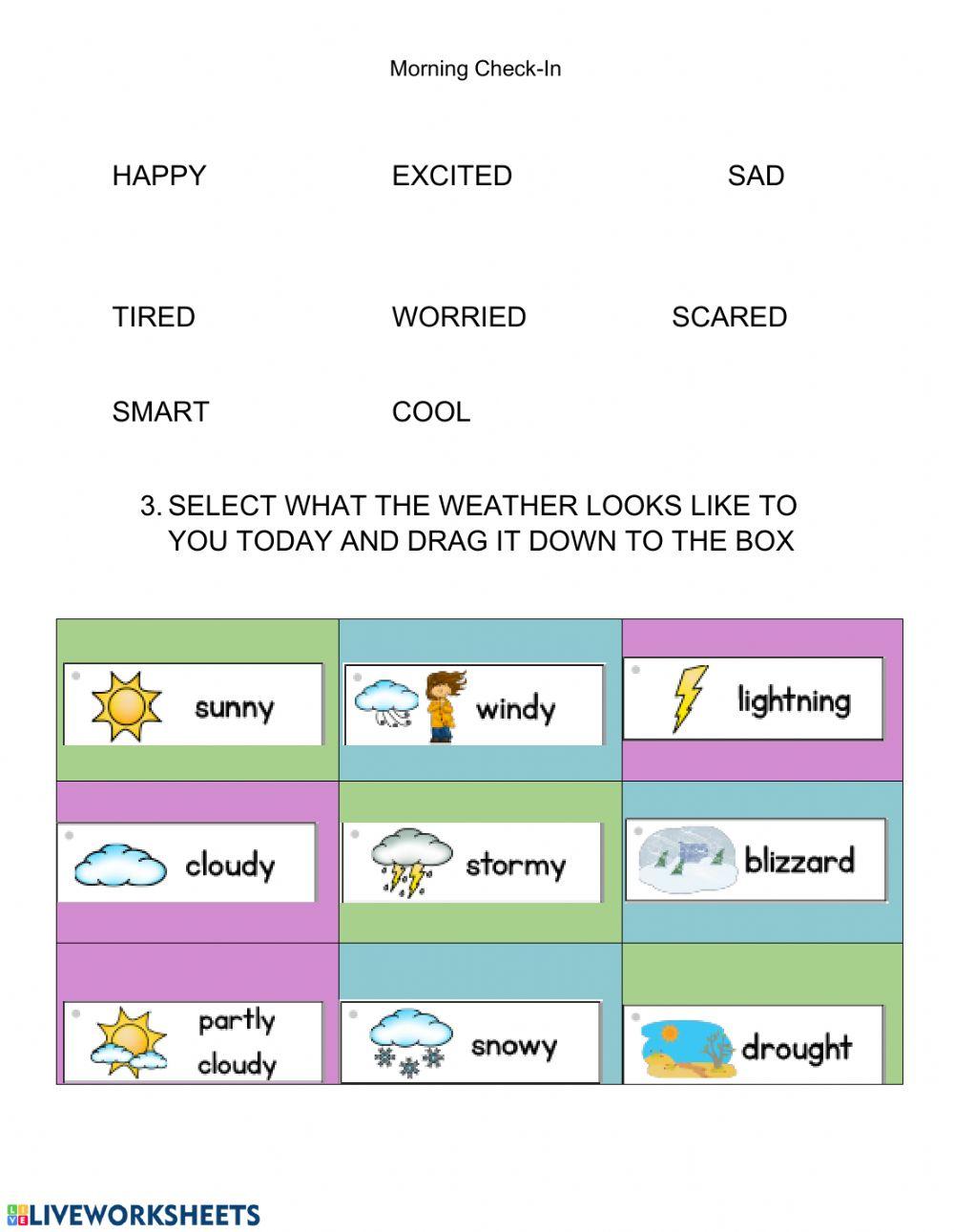 Morning Start worksheet | Live Worksheets