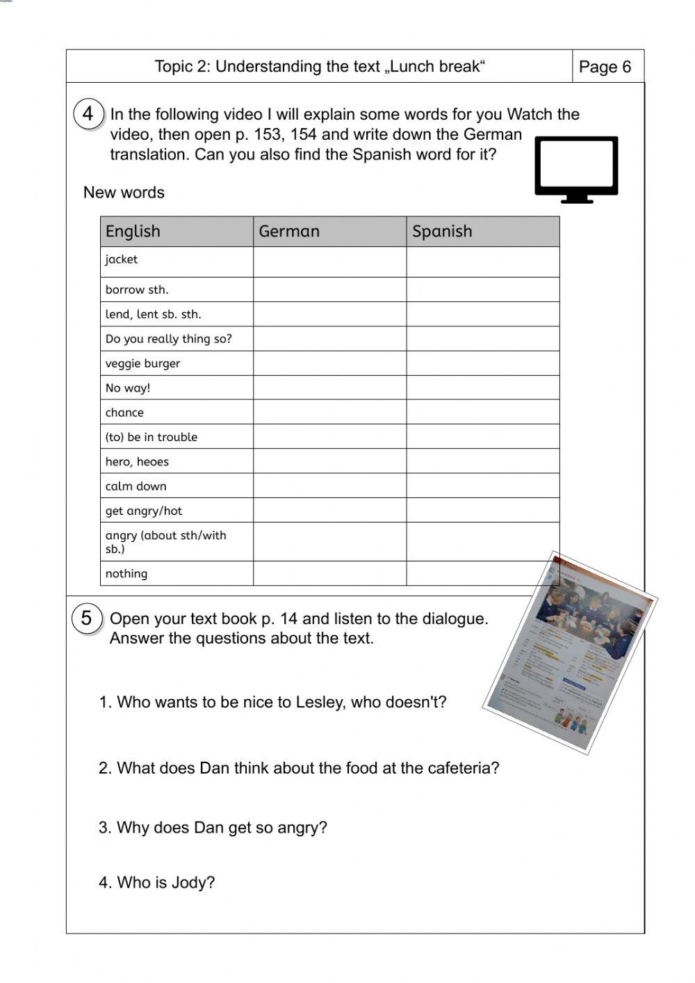 Lunch break 67985 | LukasLuem | Live Worksheets