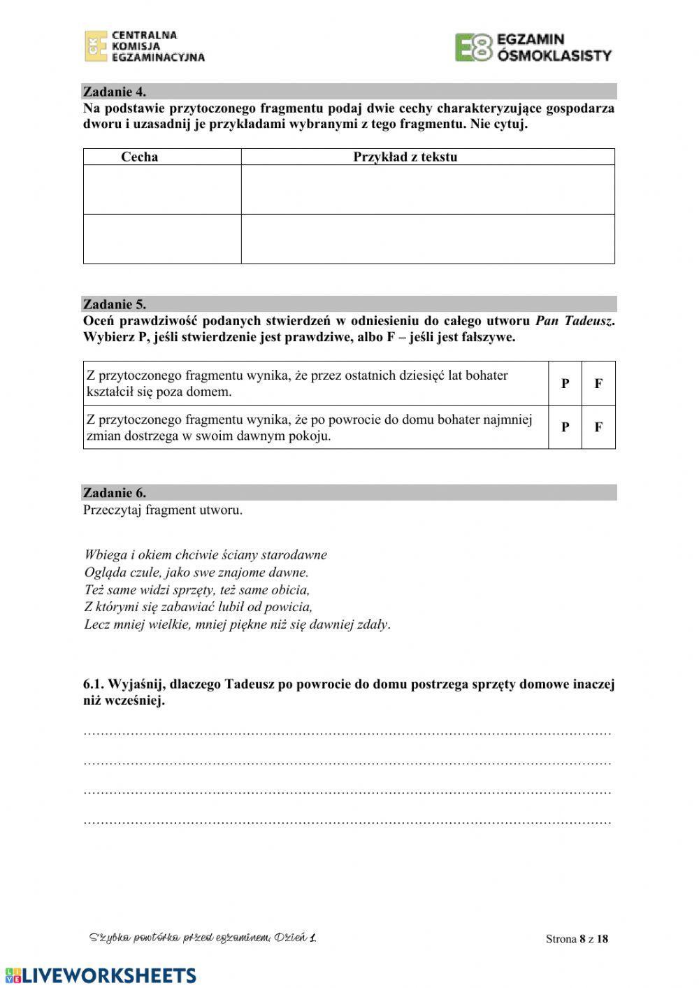 CKE Powtórka pr… | Free Interactive Worksheets | 68067
