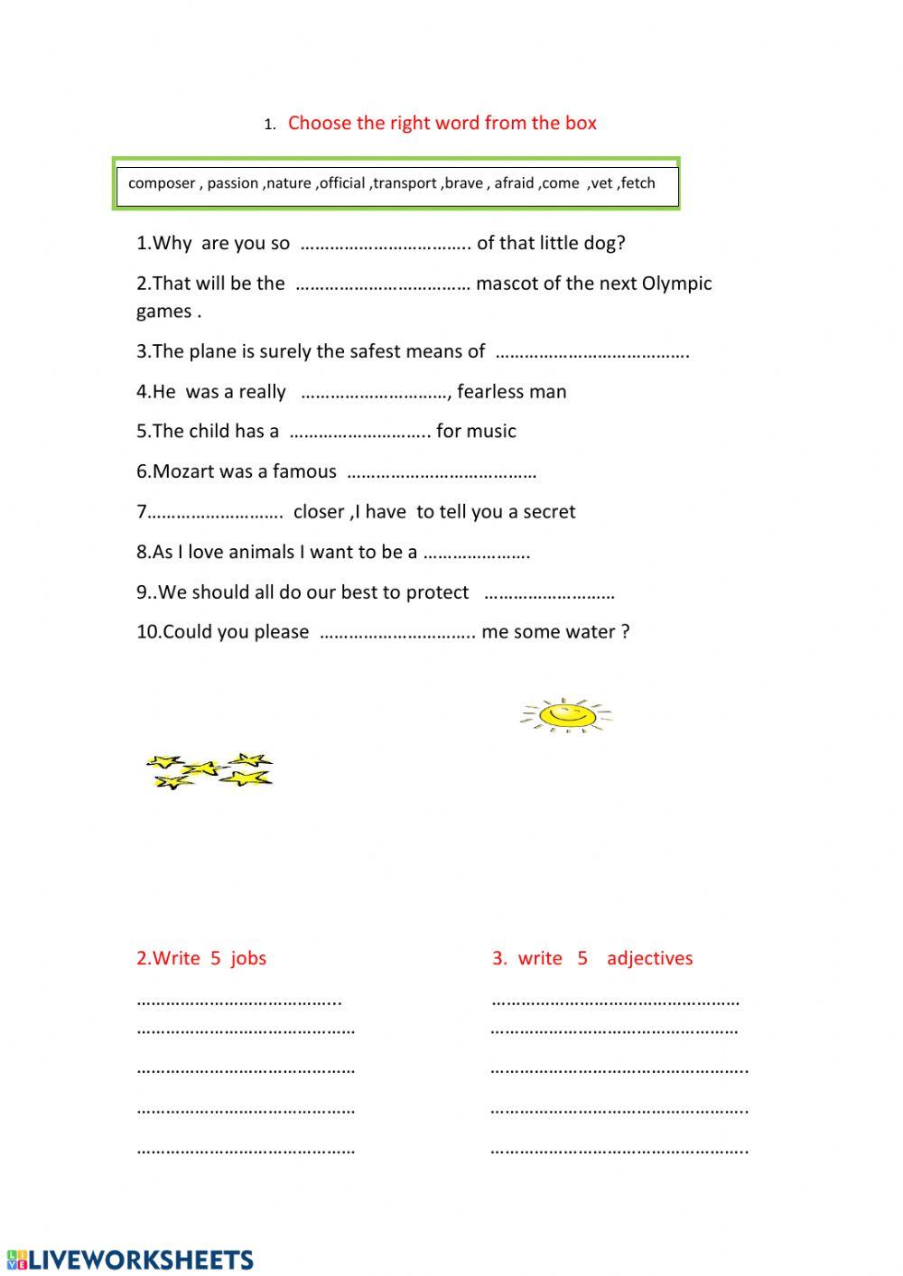 Quick vocabulary test worksheet | Live Worksheets