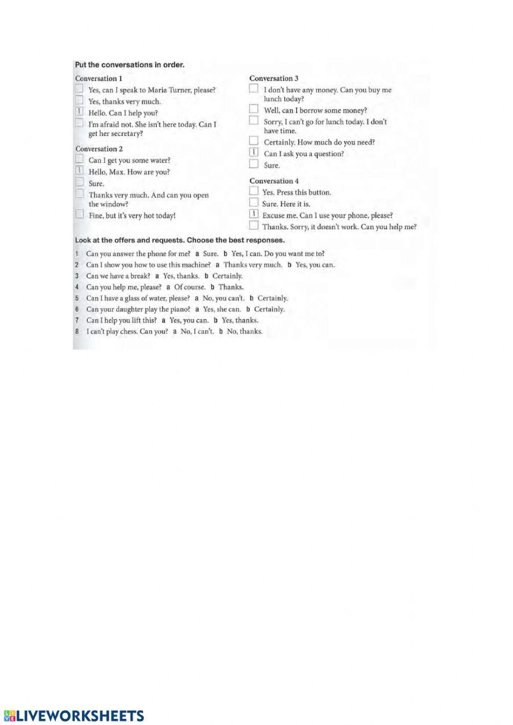 can can't offer… | Free Interactive Worksheets | 5419538