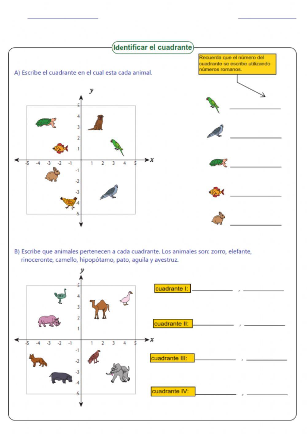 Plano cartesian… | Free Interactive Worksheets | 5420899