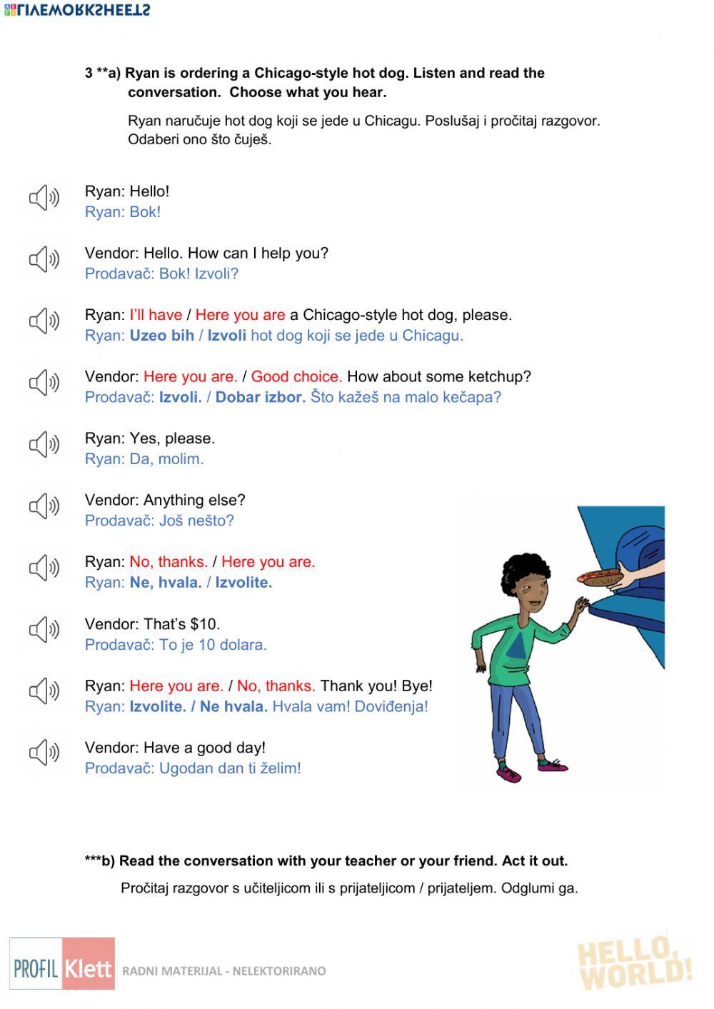 HW5-SEN-Unit3-Lesson 3C-A hot dog, please worksheet | Live Worksheets