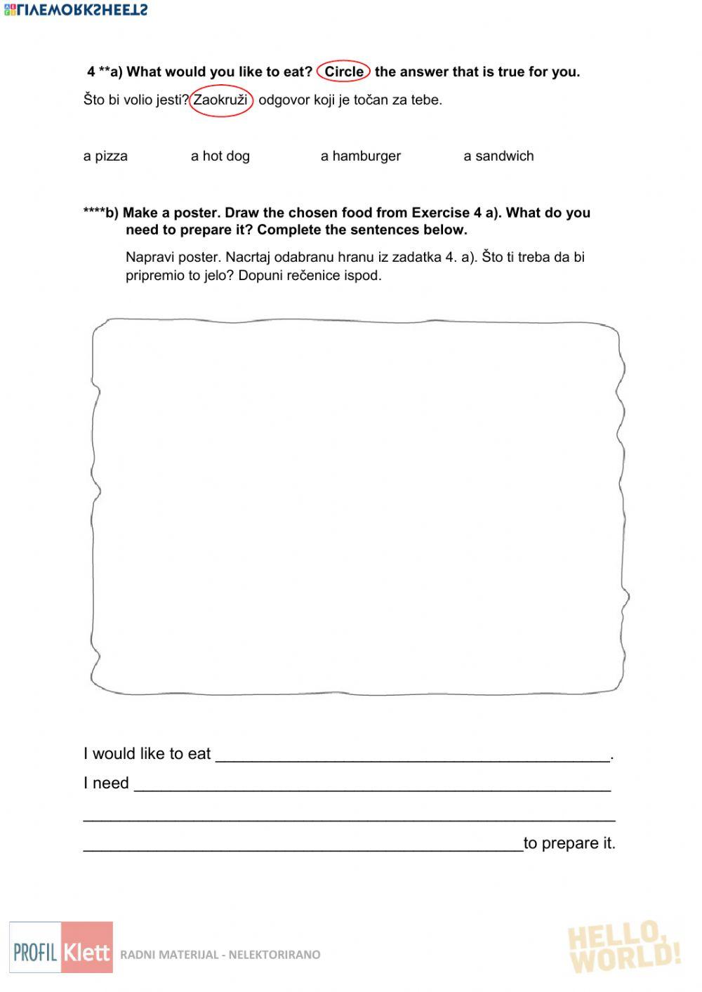 HW5-SEN-Unit3-Lesson 3C-A hot dog, please worksheet | Live Worksheets