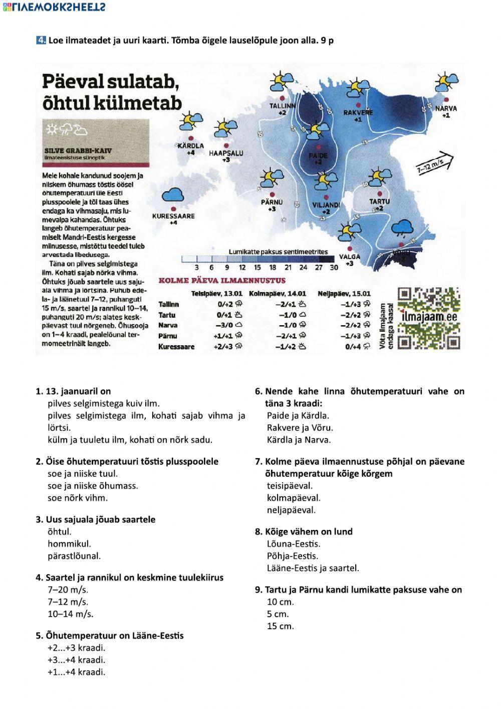 EK tasemetöö 1 | Free Interactive Worksheets | 5422387