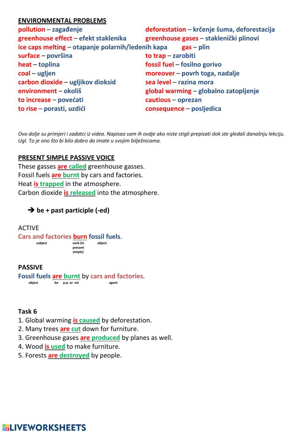 Environmental problems activity | Live Worksheets