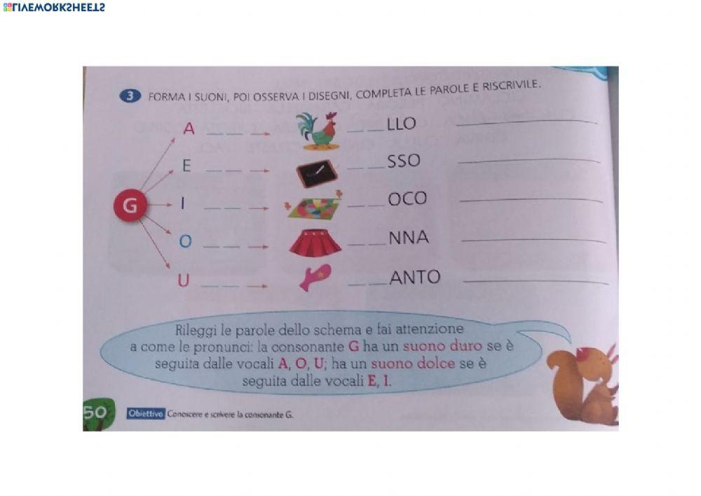 Ga ge gi go gu worksheet | Live Worksheets