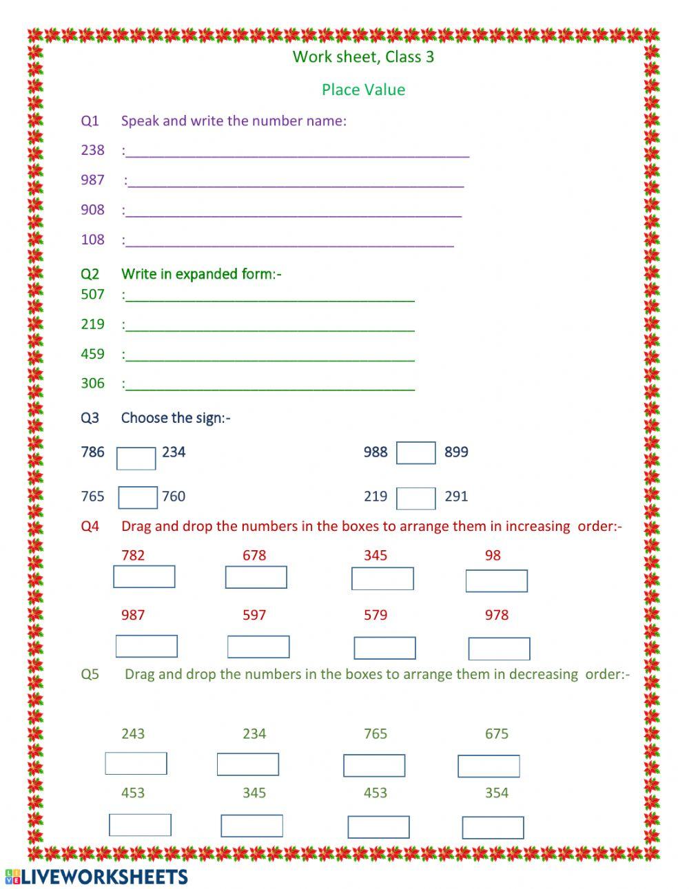 Place value online activity | Live Worksheets
