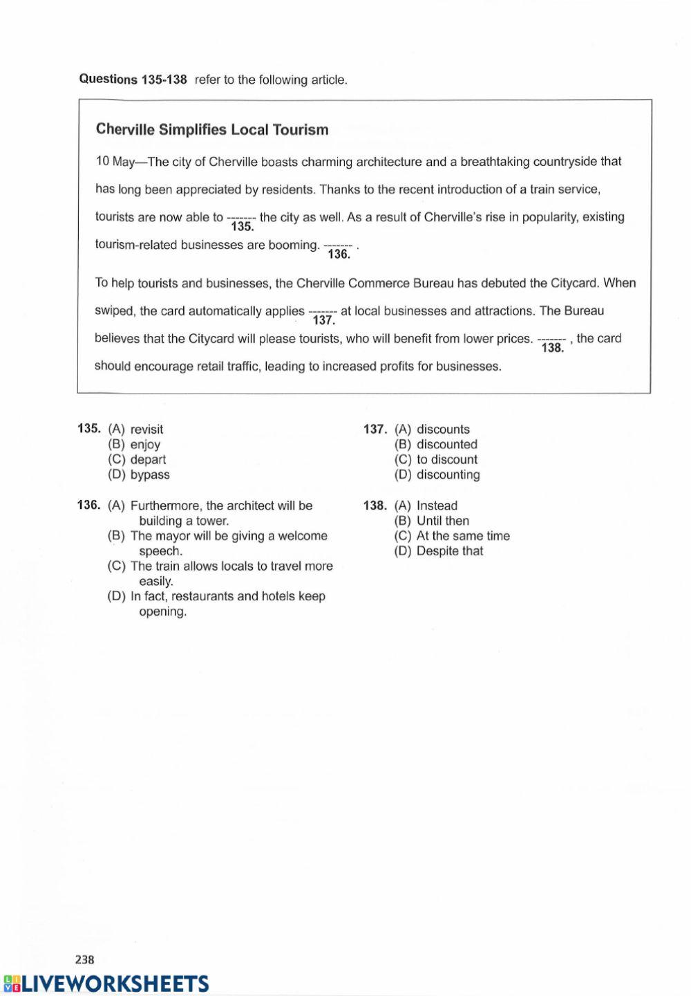Part 6. test 8. ets 2019 worksheet | Live Worksheets