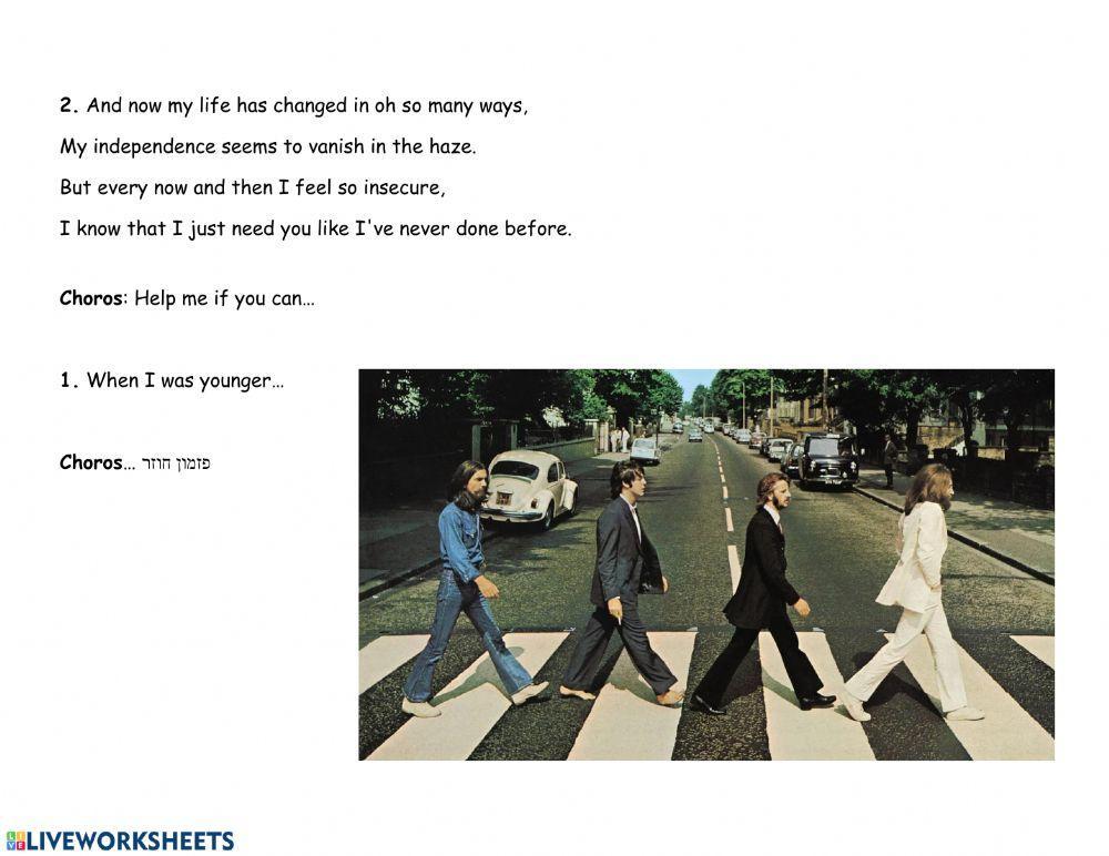 72587 | Help - Beatles | Elite Gilad | LiveWorksheets