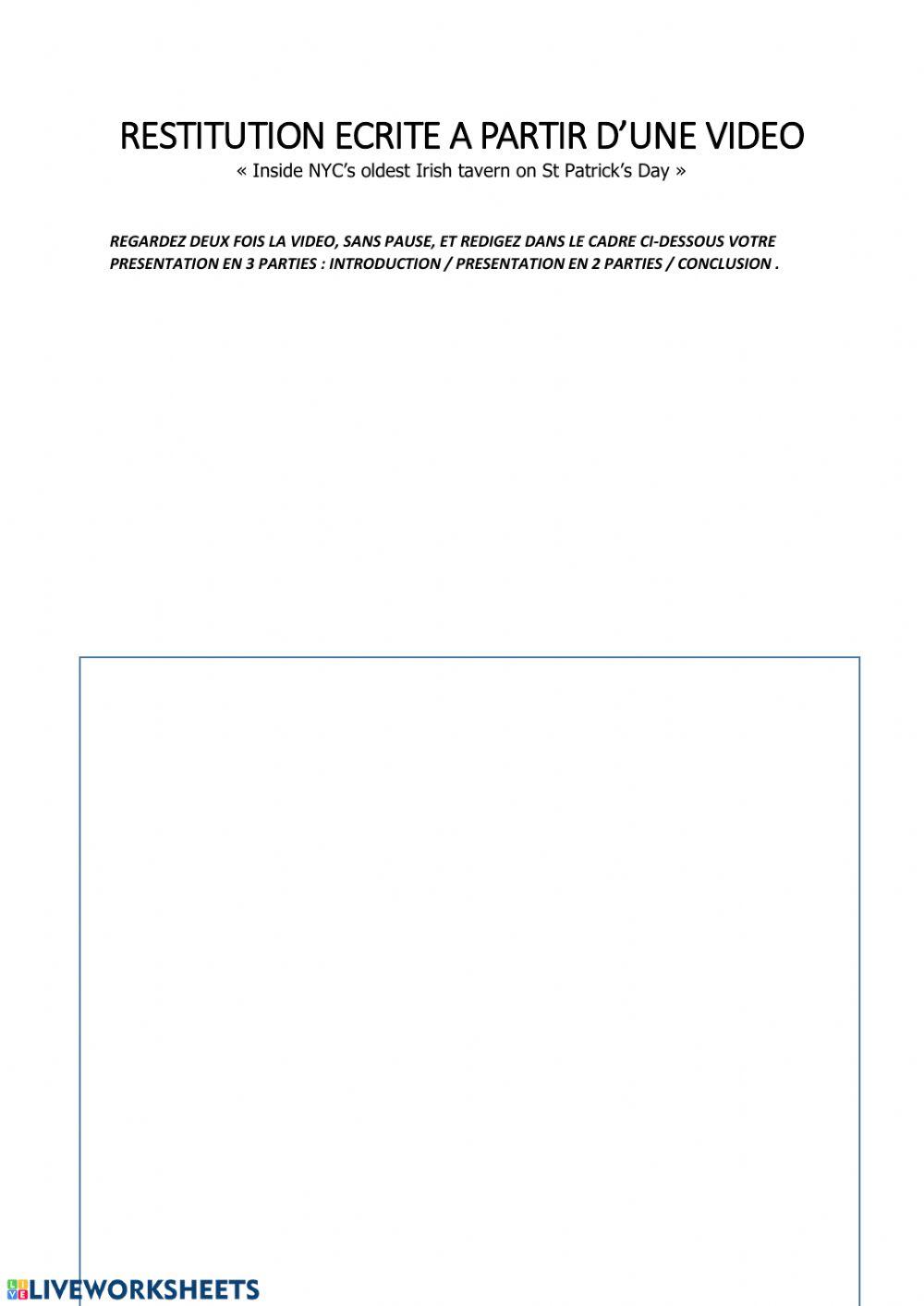 Inside NYC's oldest irish tavern on st patricks day worksheet | Live ...