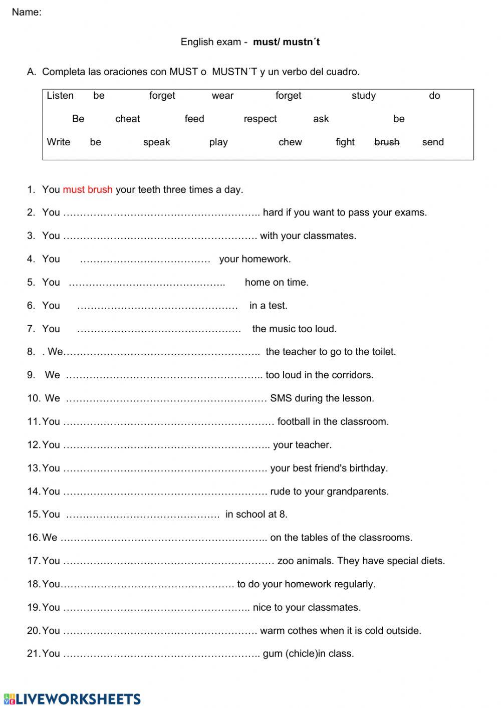 Must Mustn t Free Interactive Worksheets 72728 must-mustn-t-free-interactive-worksheets-72728