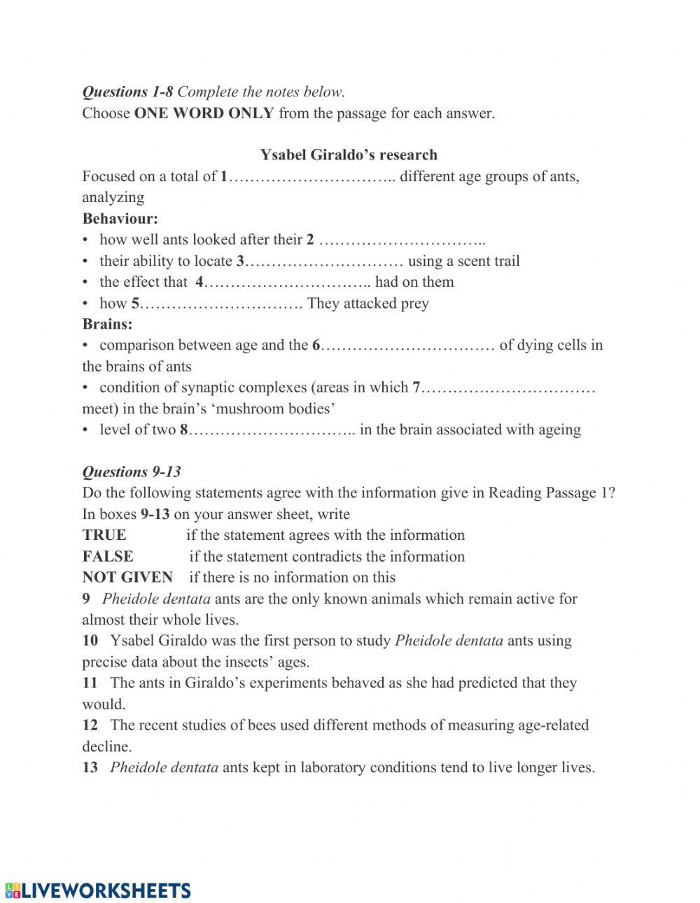 Pre rl 5 reading worksheet | Live Worksheets
