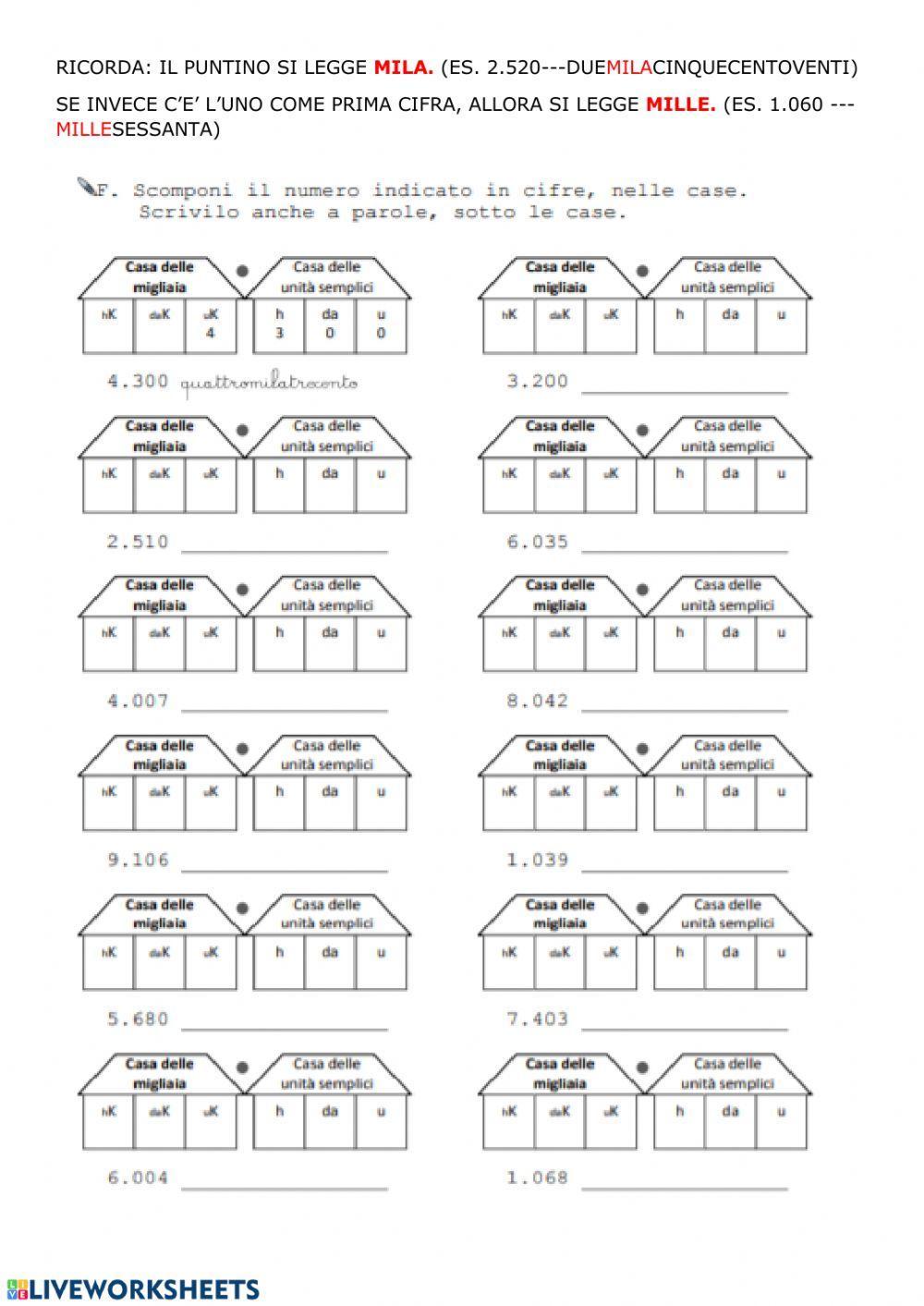 Matematica online exercise | Live Worksheets