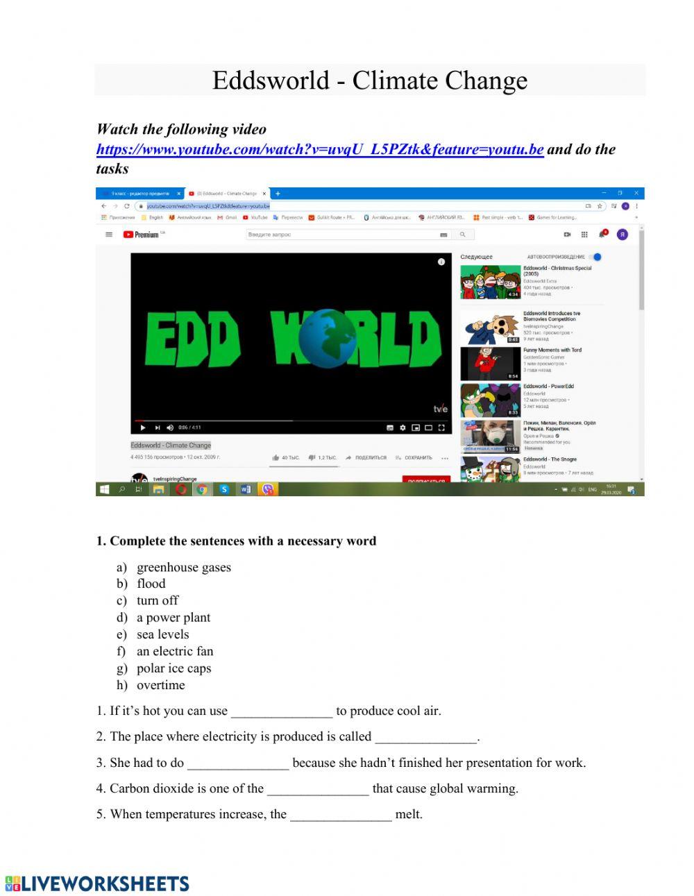 Climate change | Free Interactive Worksheets | 73111