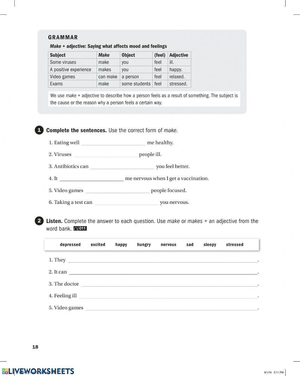 Feeling good | Free Interactive Worksheets | 73274