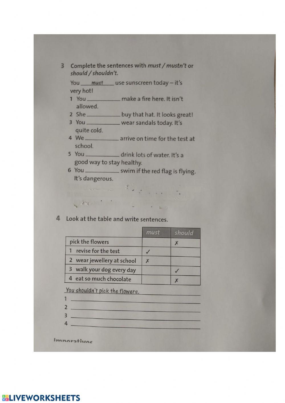 Must-should | Free Interactive Worksheets | 73255