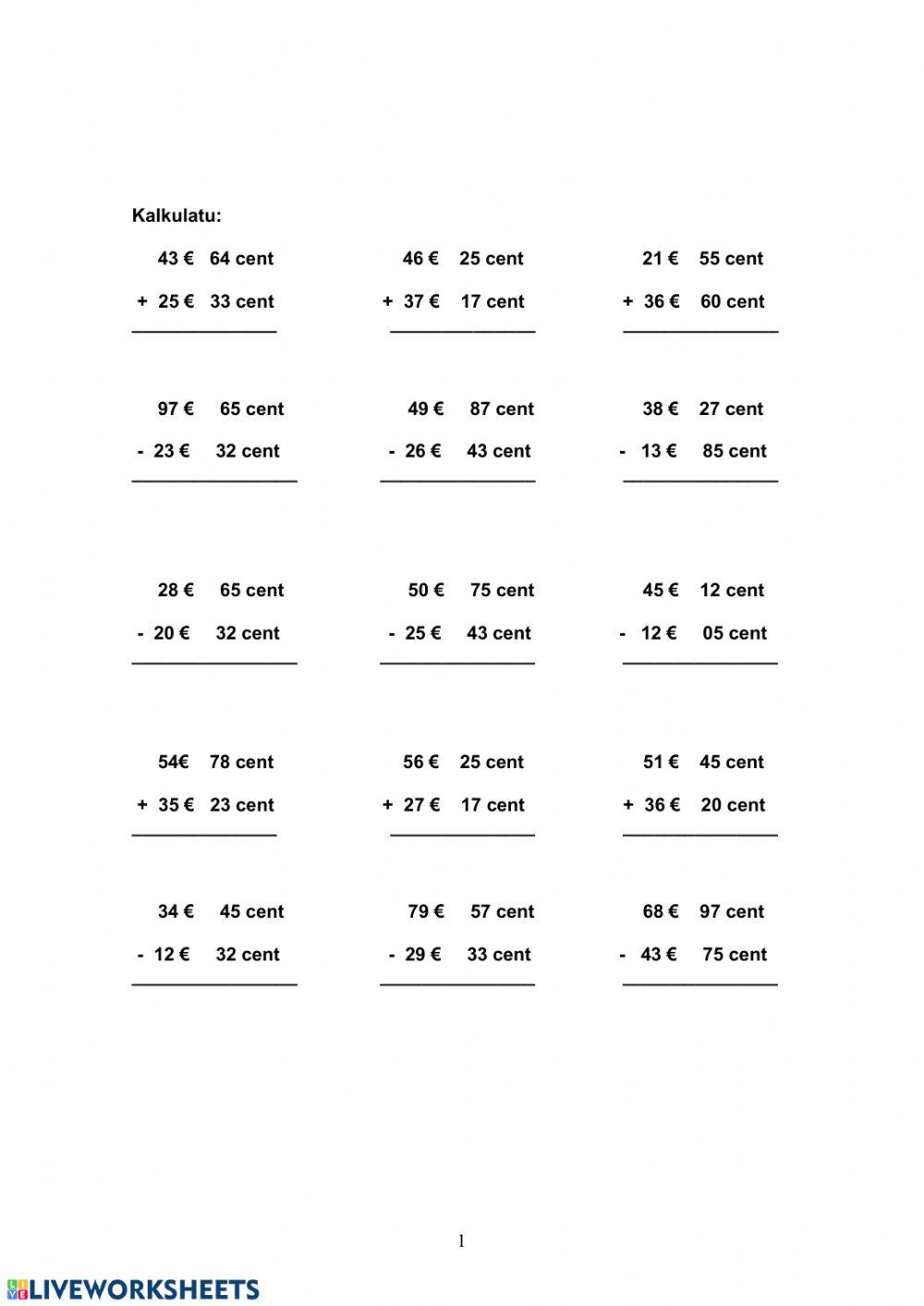 Matematika online worksheet | Live Worksheets