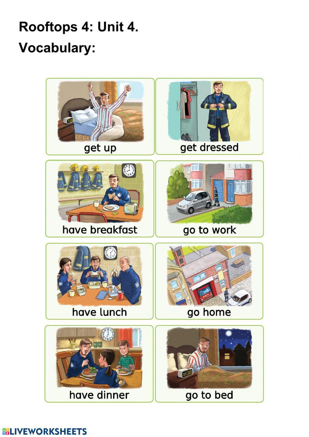Rooftops 4: Unit 4 - Flashcards worksheet | Live Worksheets