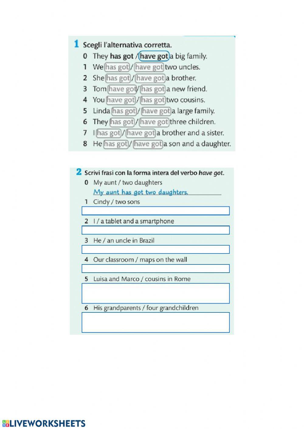 Have got affirm… | Free Interactive Worksheets | 73798