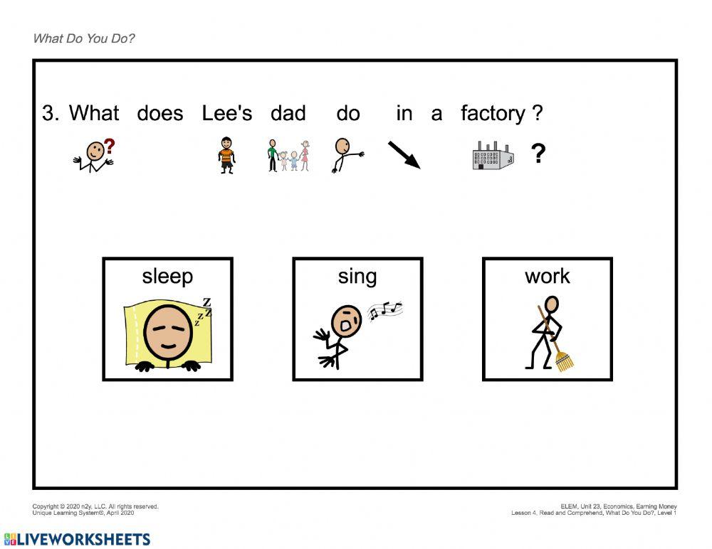What Do You Do? worksheet | Live Worksheets