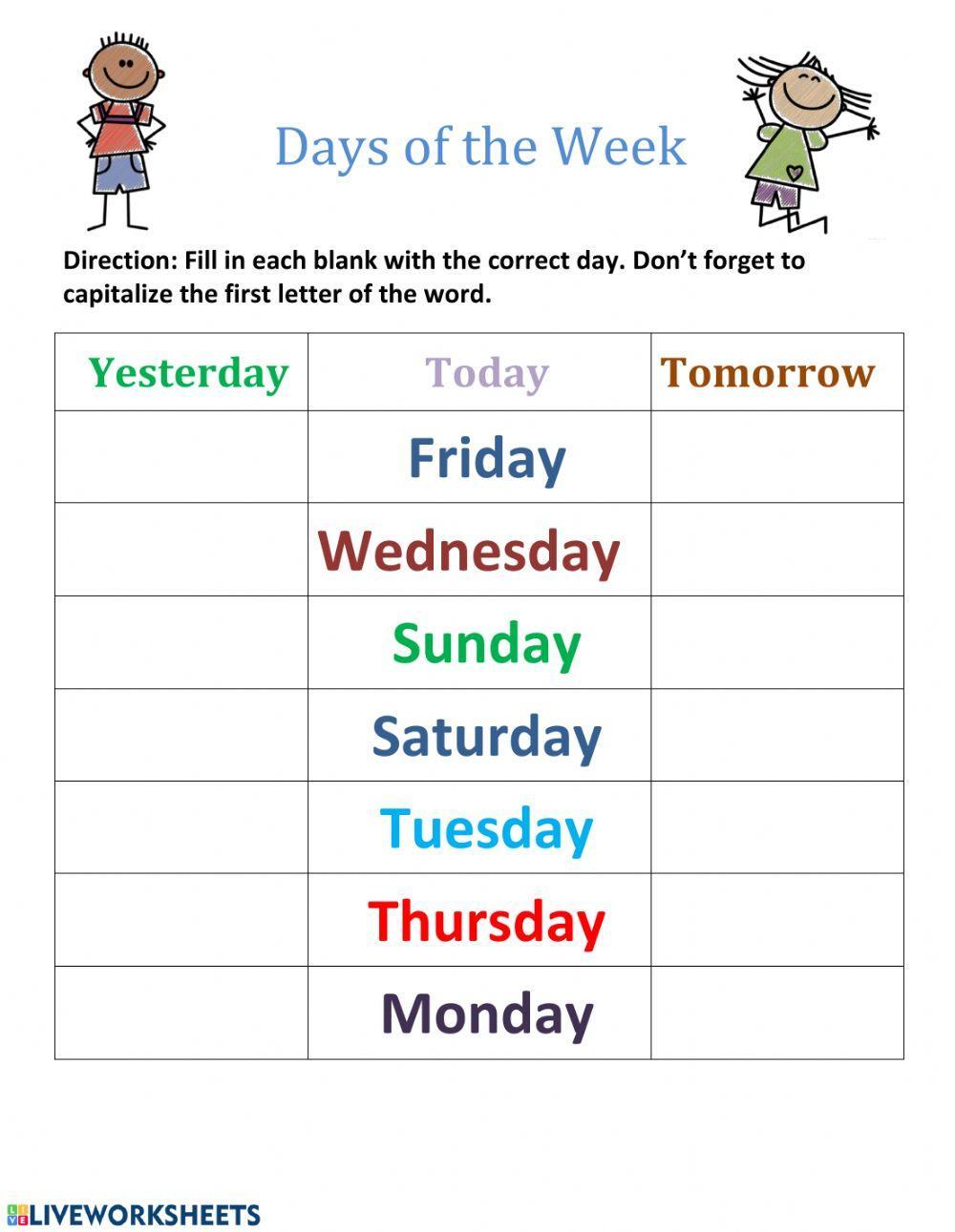 Days Of The Week Free Online Worksheet Live Worksheets days-of-the-week-free-online-worksheet-live-worksheets