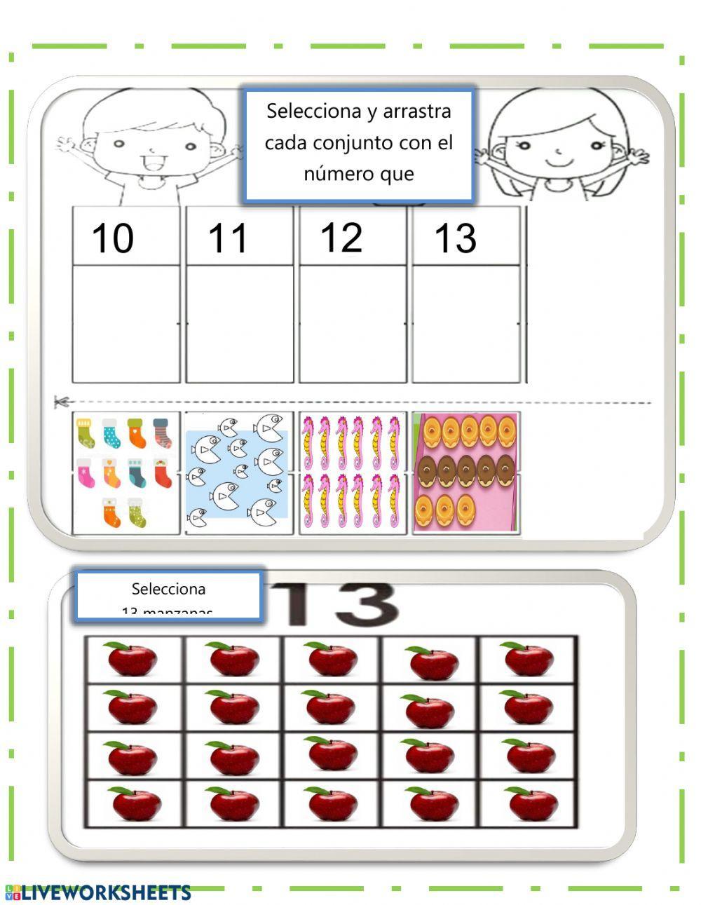 Número 13 worksheet | Live Worksheets