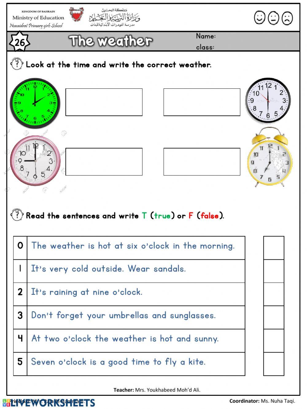 The weather online pdf worksheet | Live Worksheets
