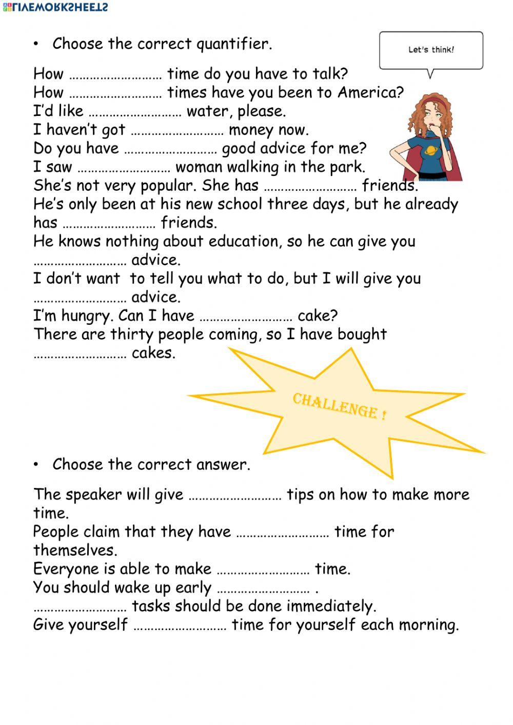 Quantifiers | Free Interactive Worksheets | 5428645
