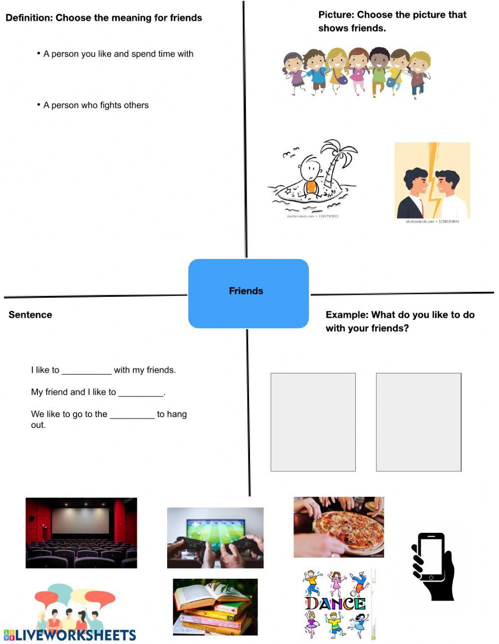 Frayer Model - friends worksheet | Live Worksheets