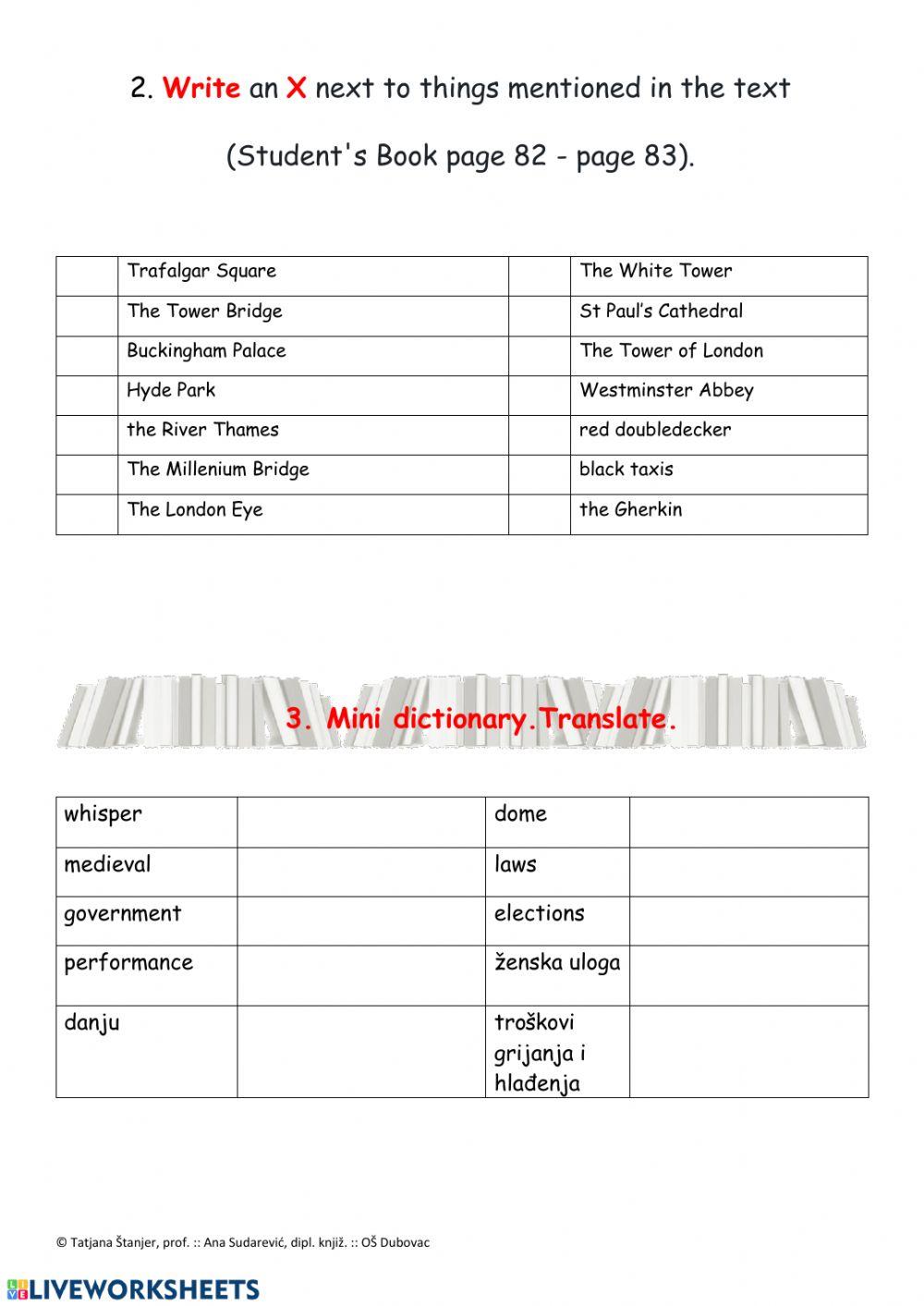 London-landmarks-worksheet online exercise for | Live Worksheets