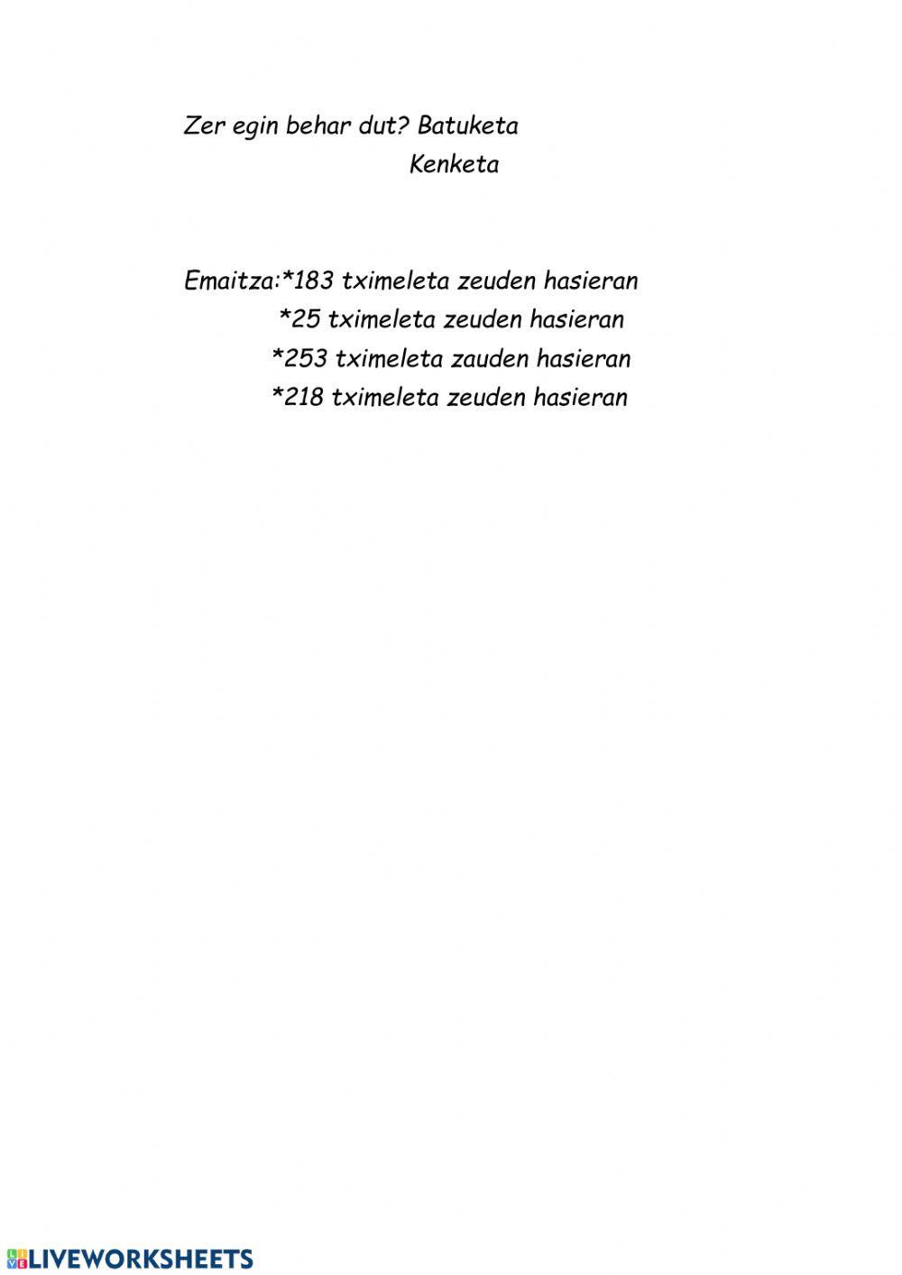 Problemak ebazt… | Free Interactive Worksheets | 74355