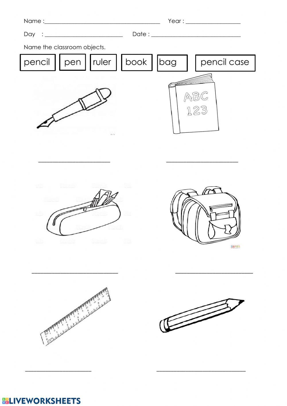 74486 | Classroom objects | NOTEZEMI | LiveWorksheets