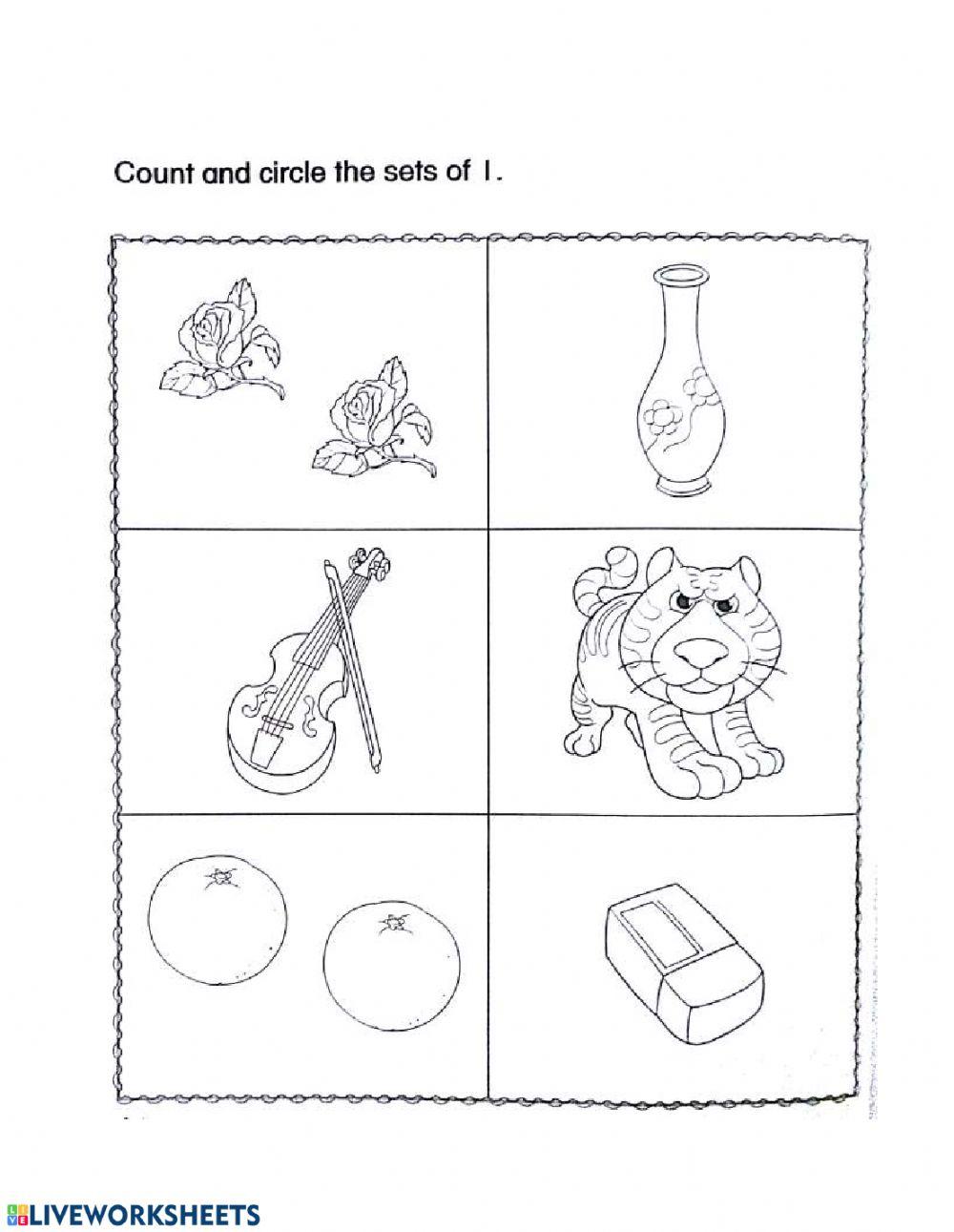 Number 1 (revision) worksheet | Live Worksheets