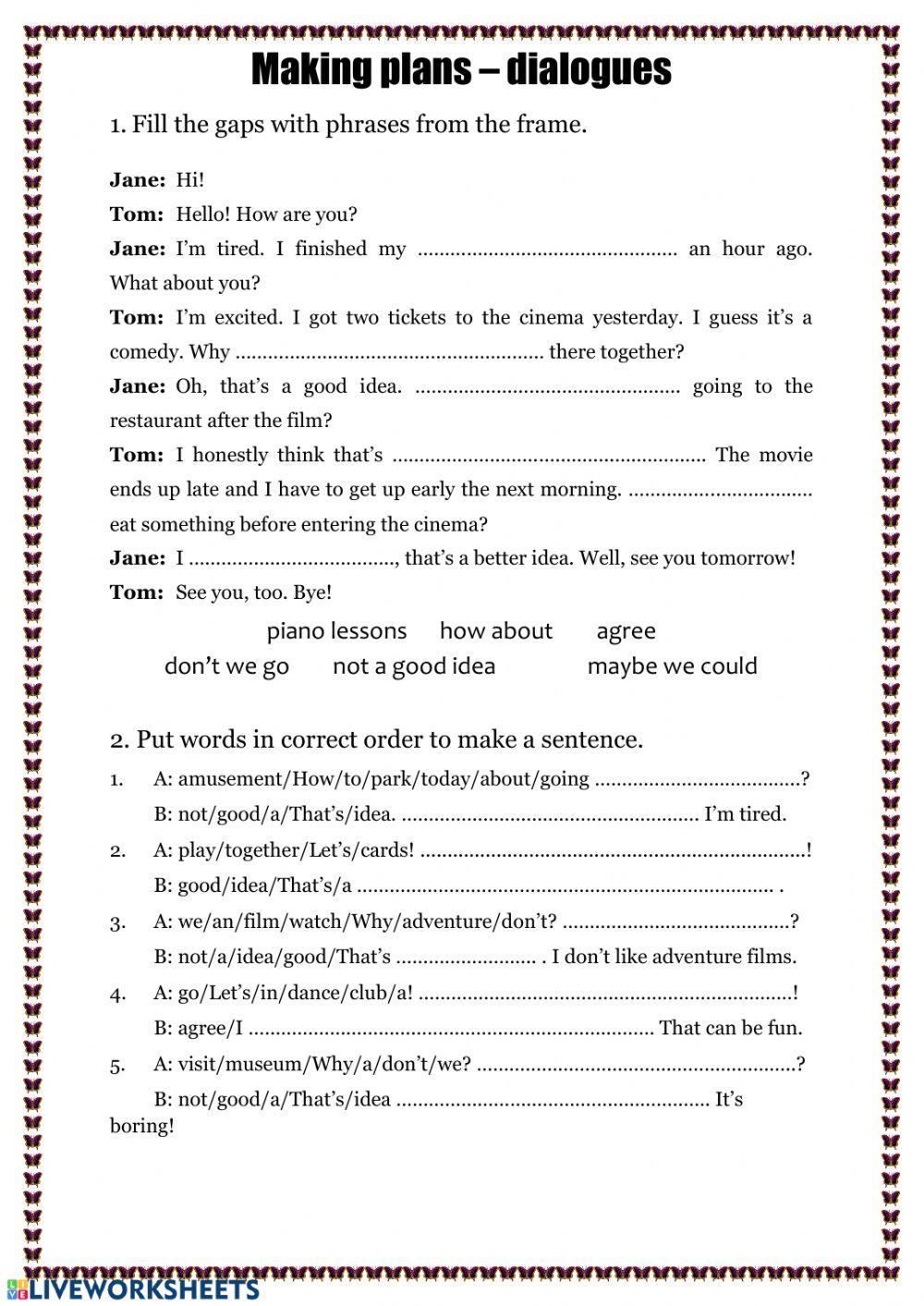 Making suggestions 74953 | Deimante | Live Worksheets