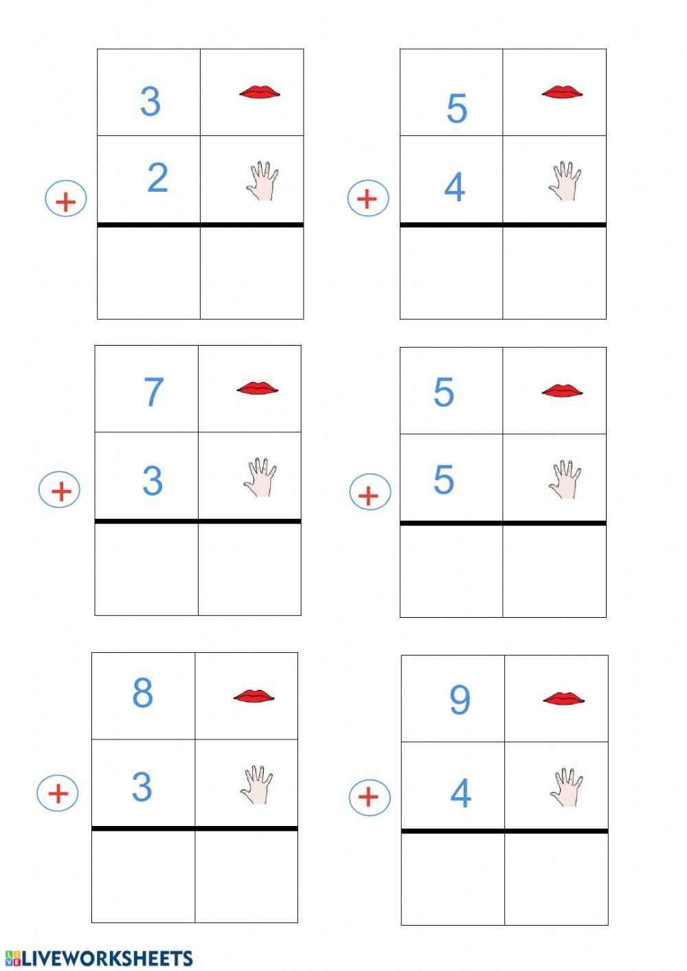 Sumas con apoyo… | Free Interactive Worksheets | 75099